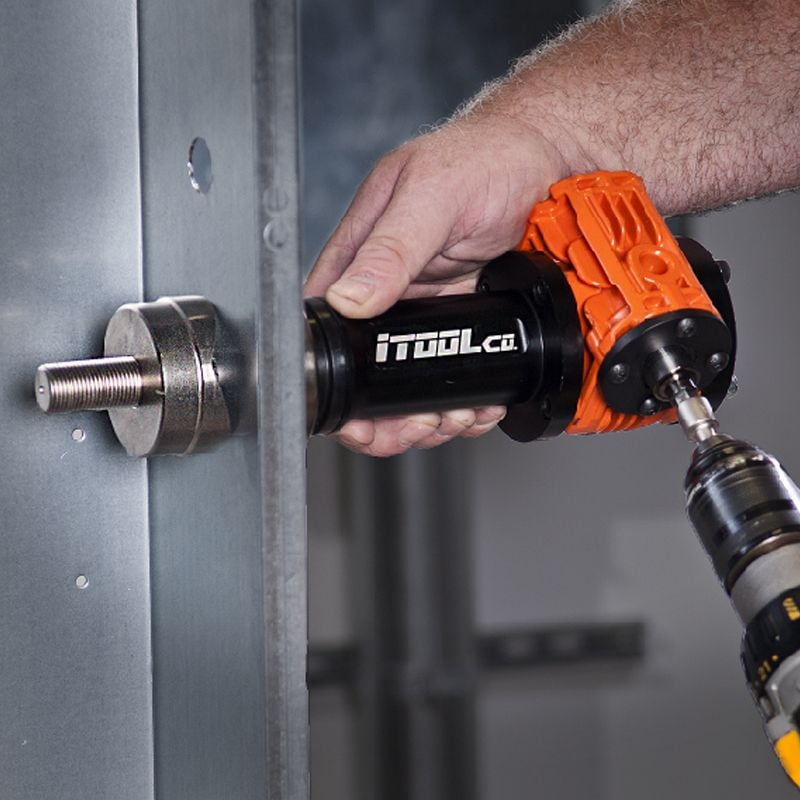 Punch, Battery drill driven, Kit 6 punch/dies 22.5-61.5mm, studs, bits & case, ITOOLco